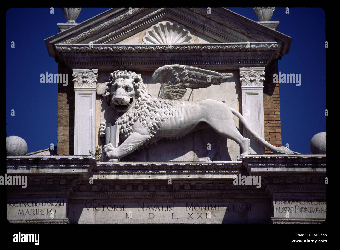 Bas Relief of Lion on Tower Venice Stock Photo - Alamy