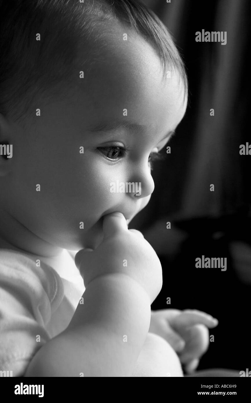 Baby think about it Black and White Stock Photos & Images - Alamy