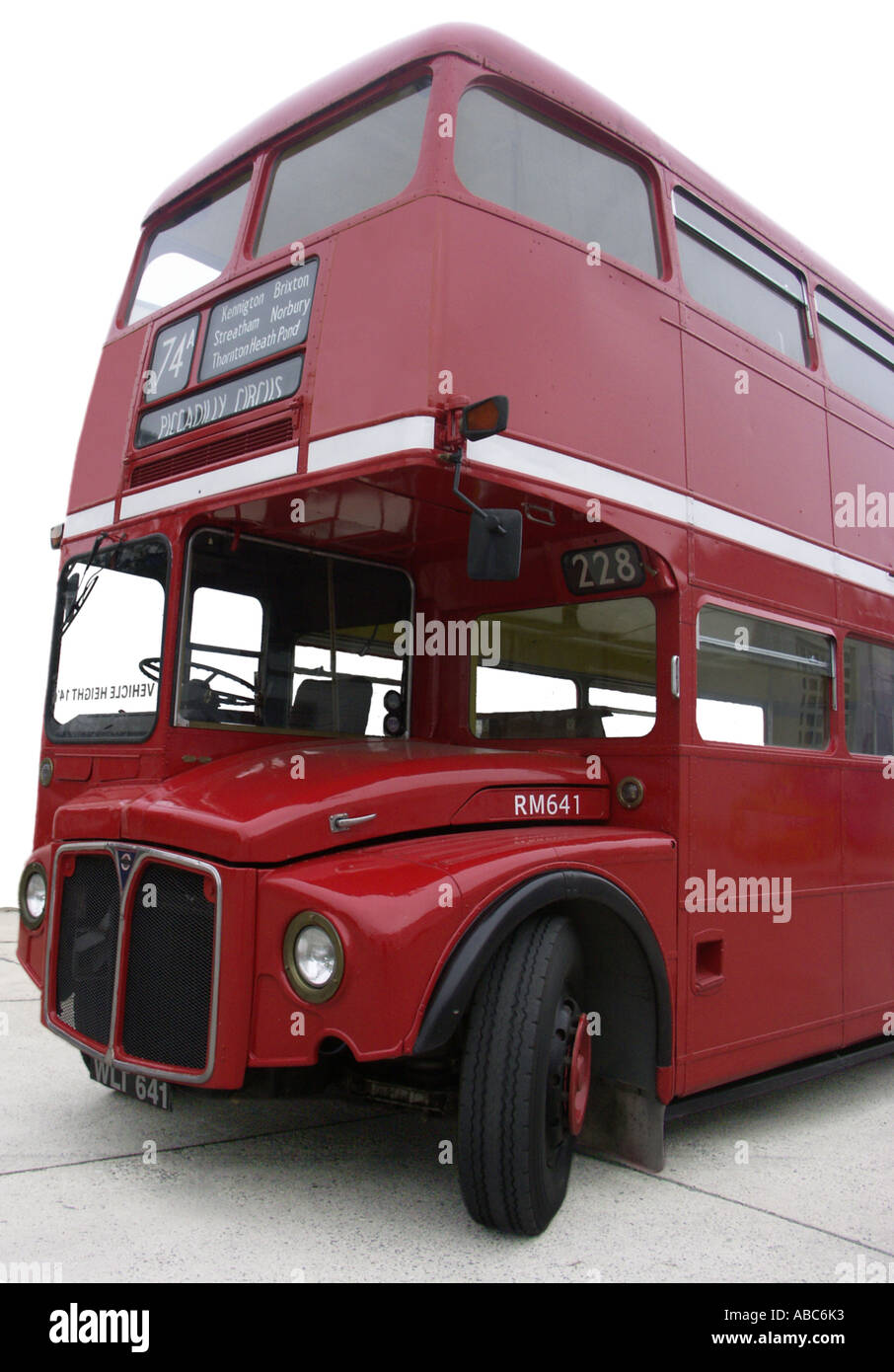 Old historical biplane bus Stock Photo - Alamy