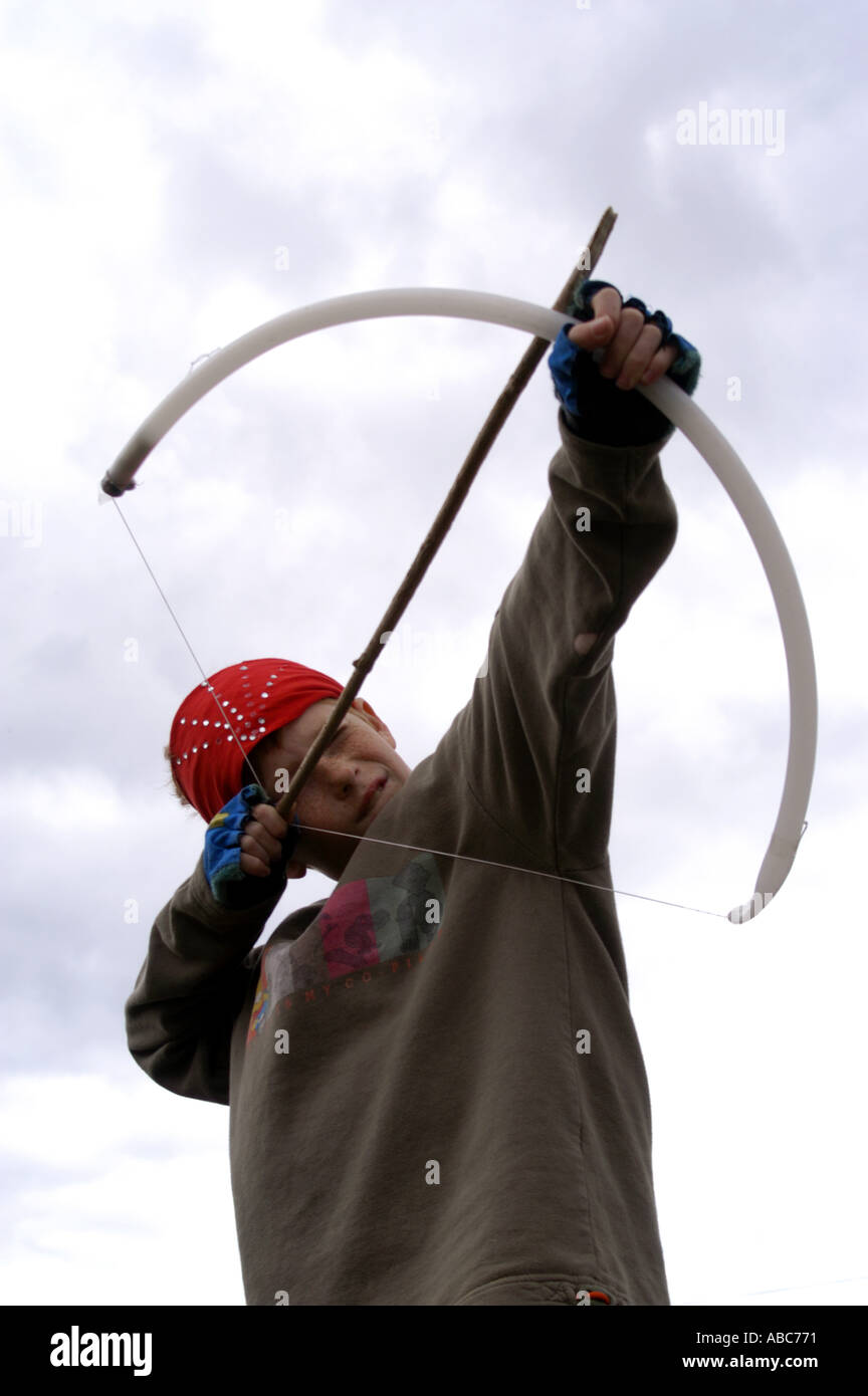 3253 Bow and arrow boy Model Released Stock Photo - Alamy