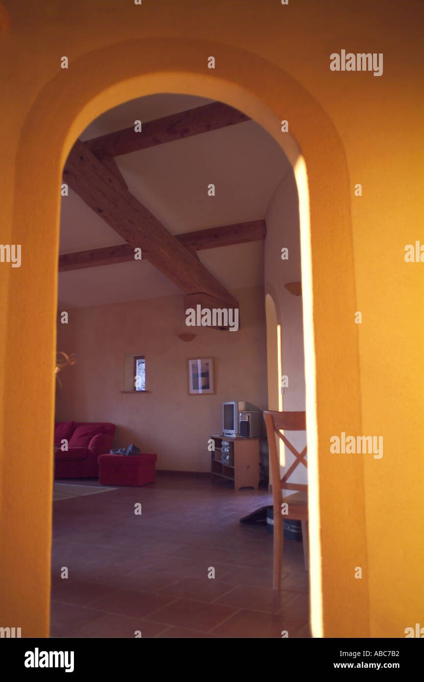 Inside A Living Room At Sunset Stock Photo - Alamy