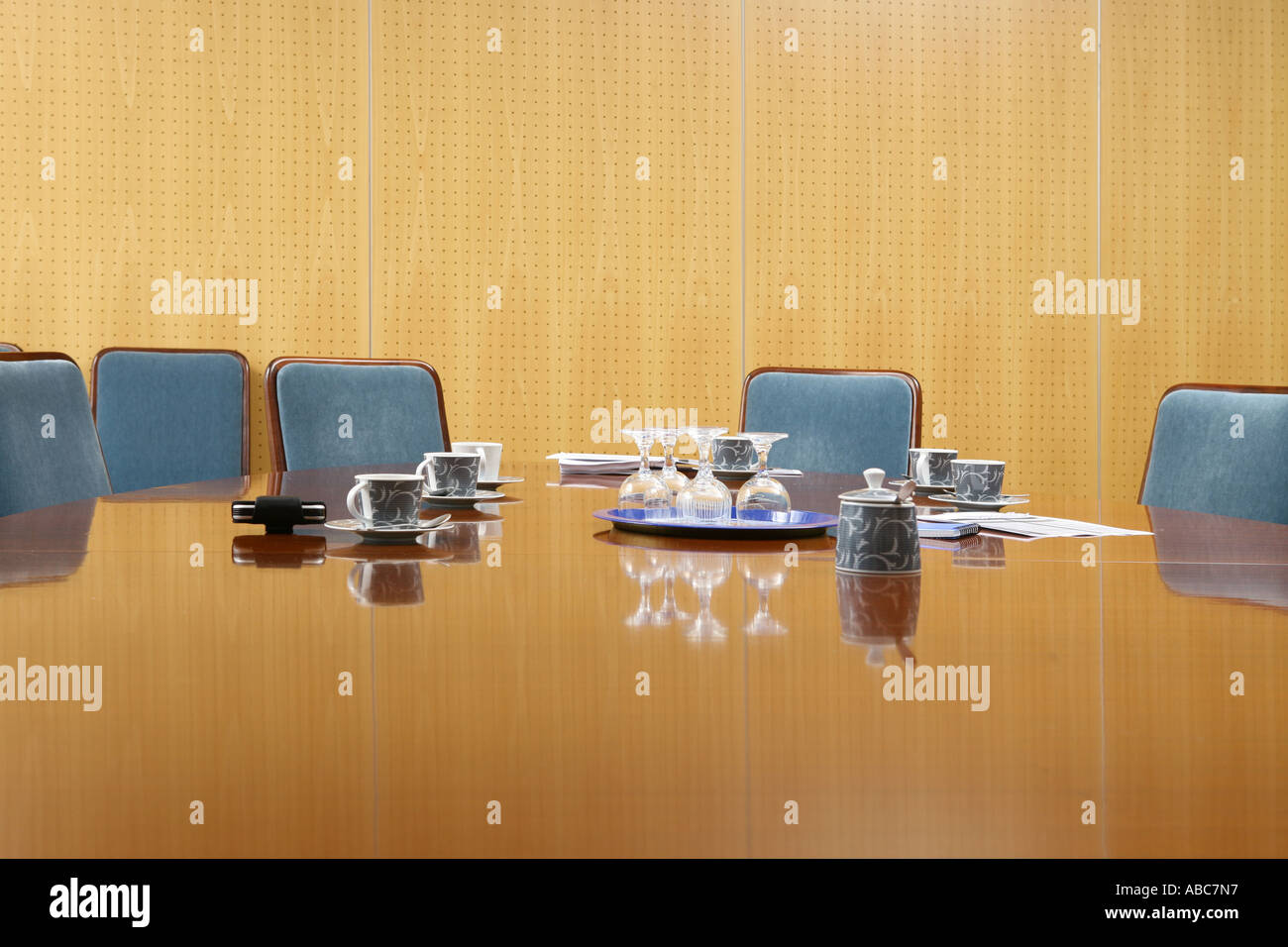 Conference meeting table Stock Photo - Alamy