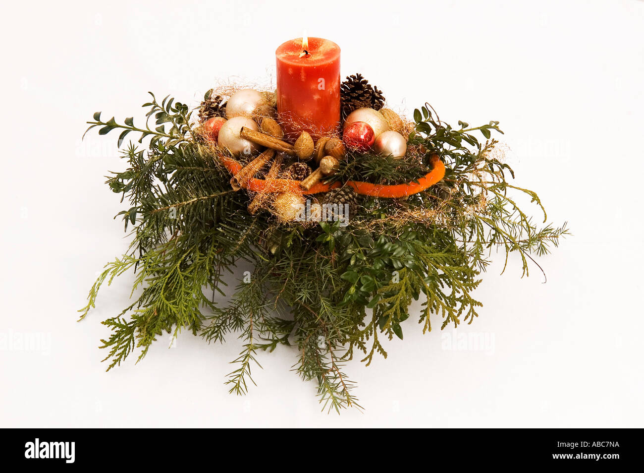 Advent flower arrangement Stock Photo - Alamy