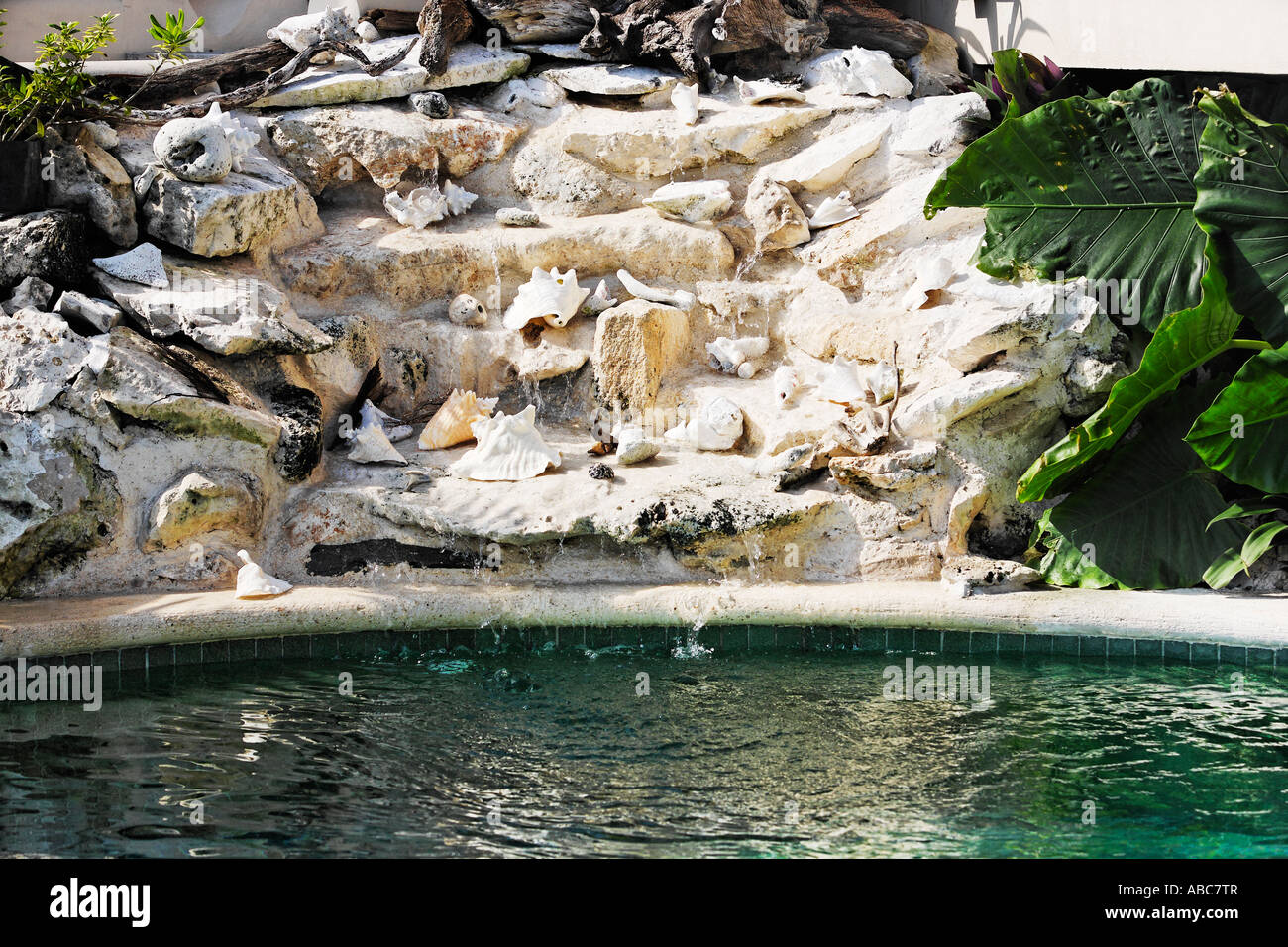 sea shell pool on the terrace of a cabanas with a view of the beautiful ...