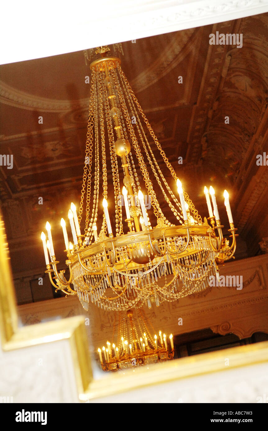 Lighted candle chandelier hi-res stock photography and images - Alamy
