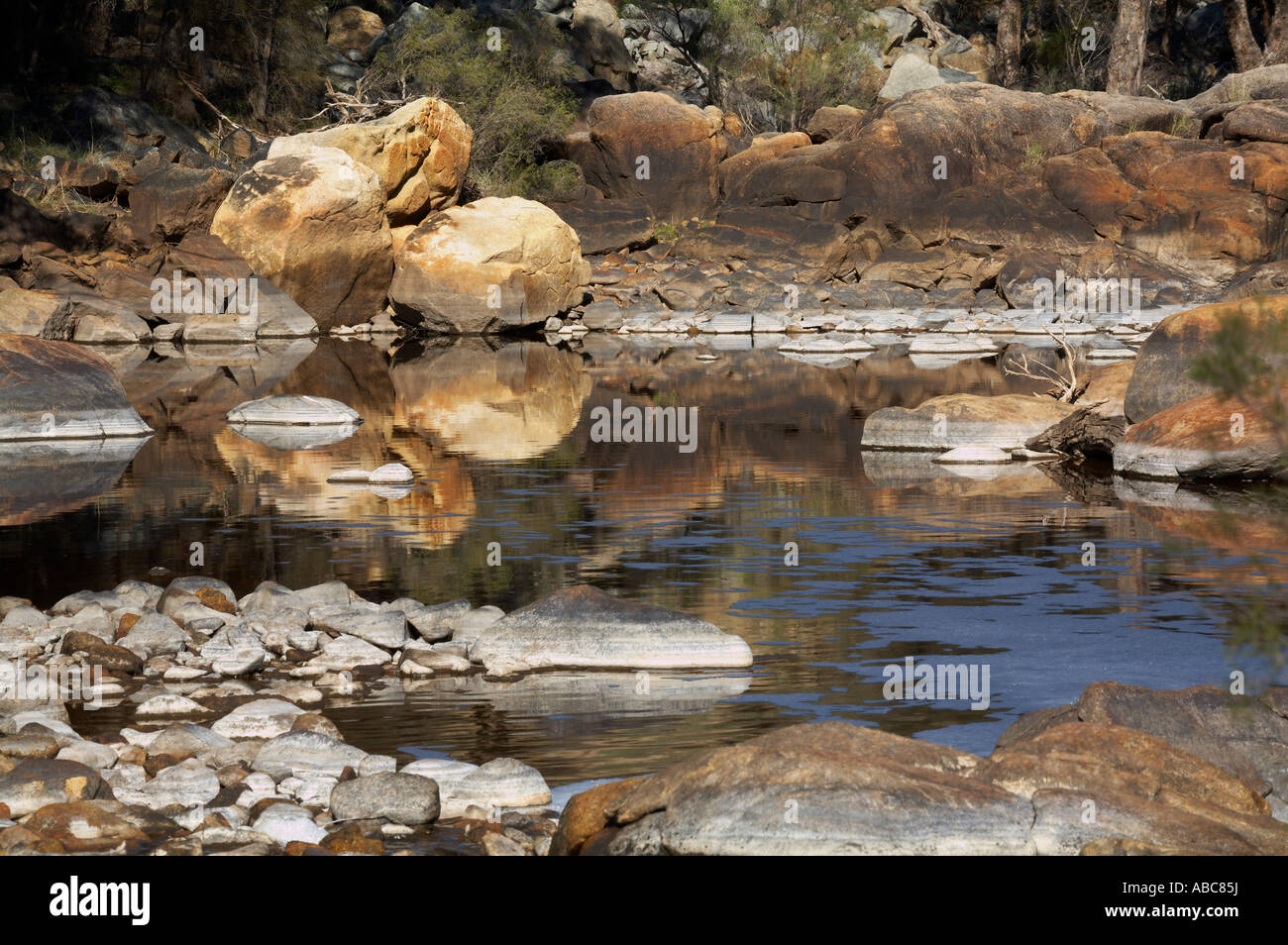 Australian outback river and rock pool billabong andscape Stock Photo ...