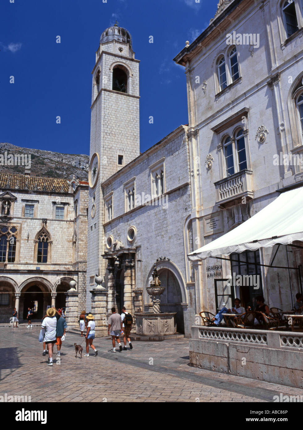 Dubrovnik, Southern Dalmatia, Croatia. Luza Square. Sponza Palace ...