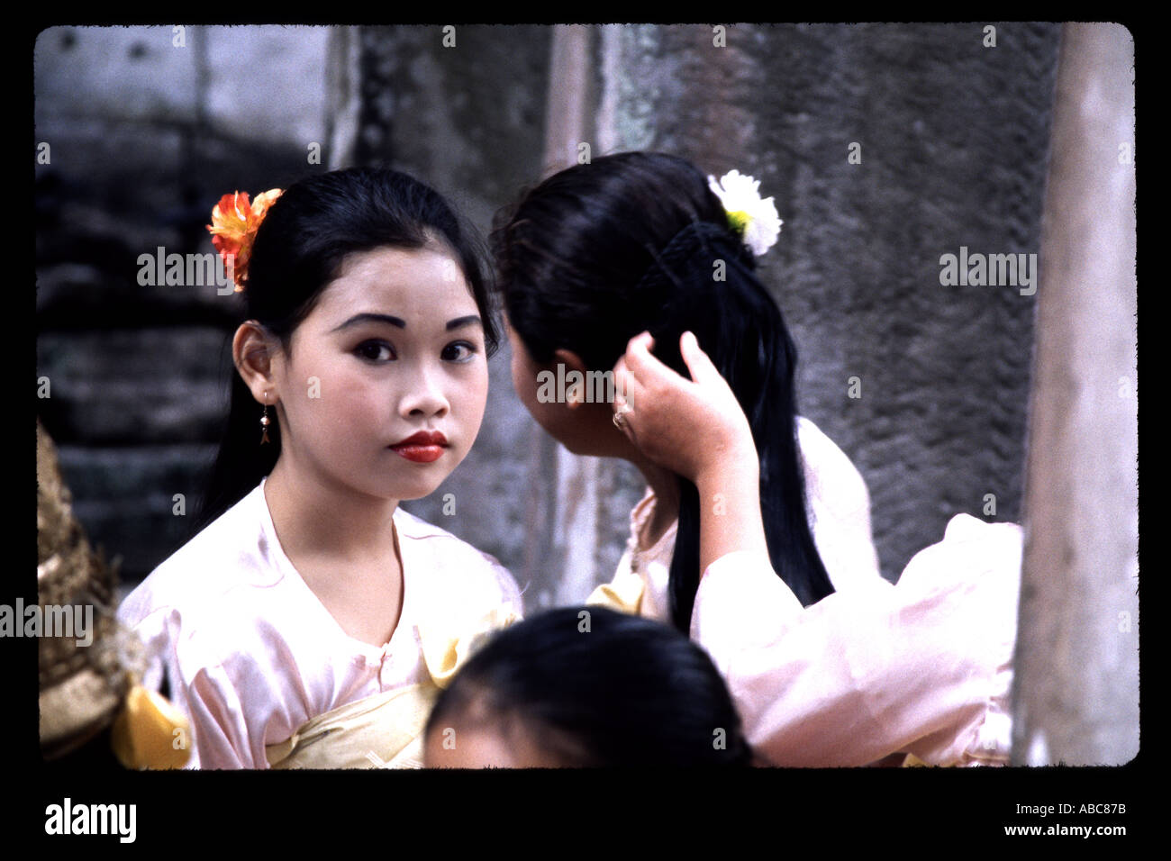 Young Women at traditional dance performance at Preah Kahn Angkor ...