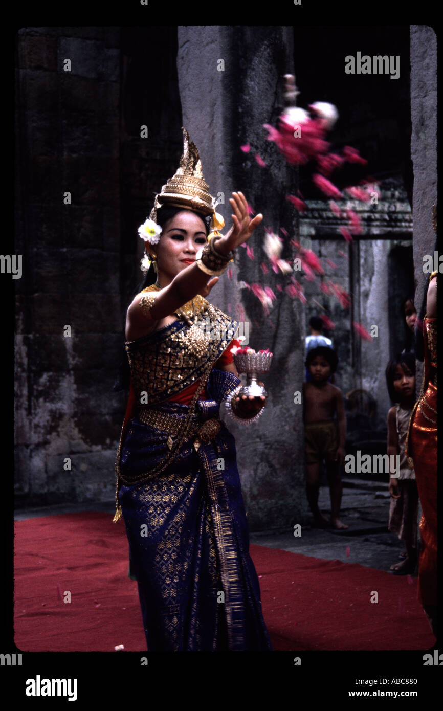 Women at traditional dance performance at Preah Kahn Angkor Cambodia ...