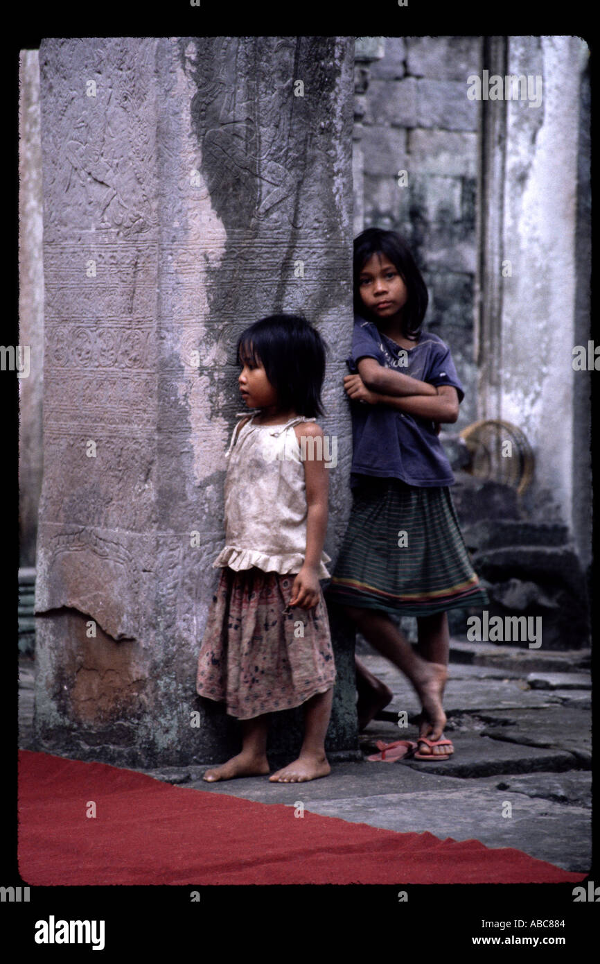 Kids watching a traditional dance performance at Preah Kahn Angkor ...