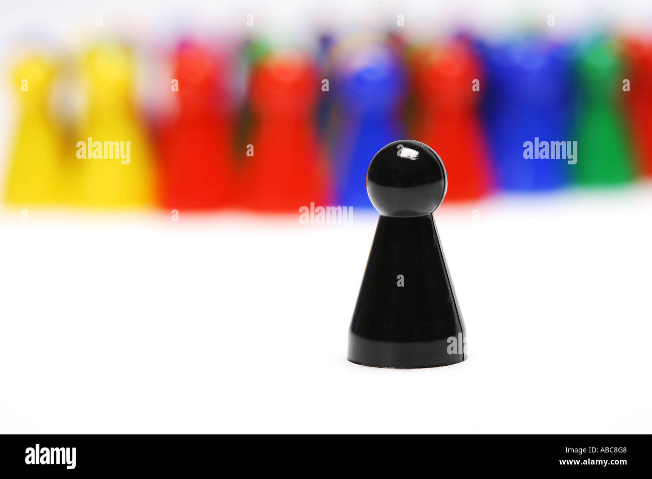 Group of chinese checkers figures with single black token Stock Photo ...