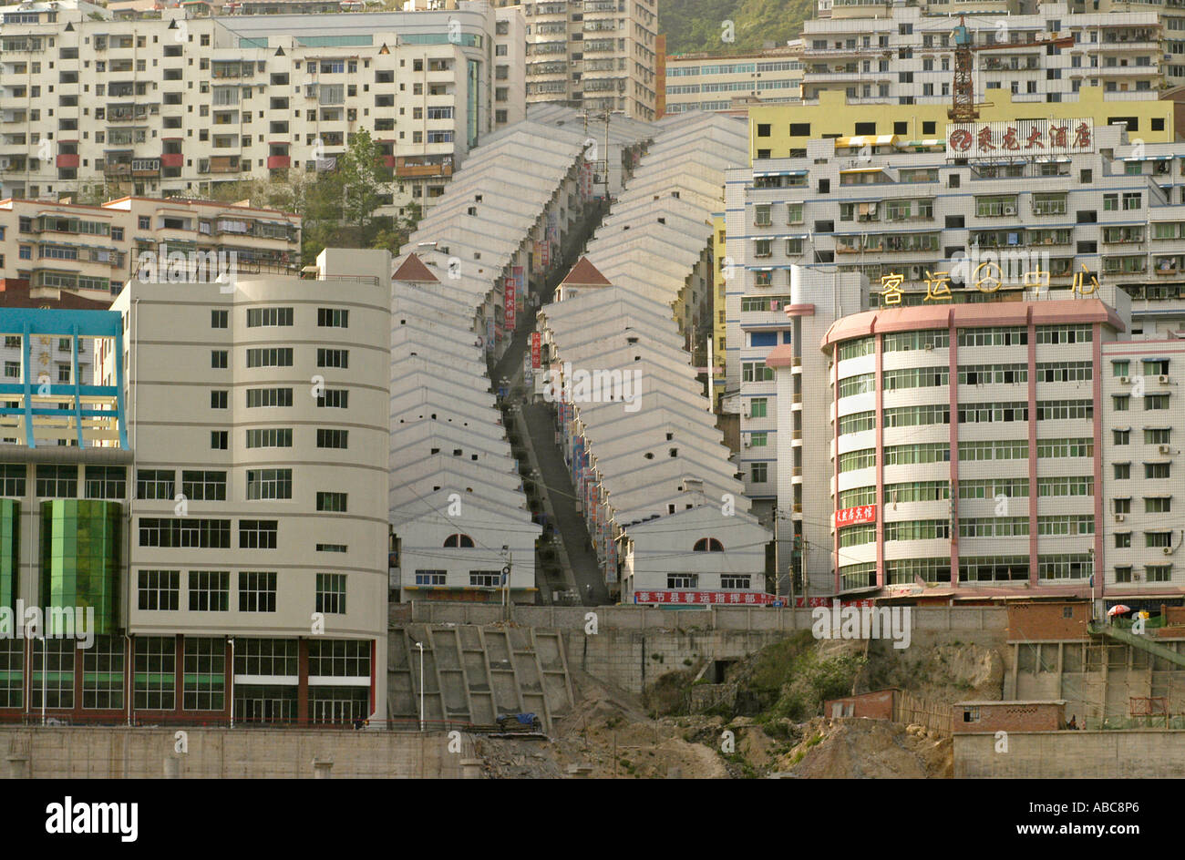 New, modern and higher built city along the Yangtze river, China Stock ...
