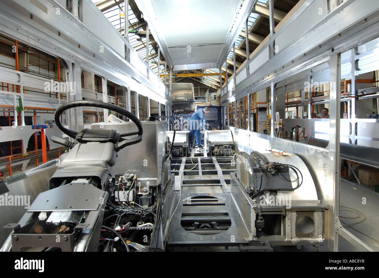 Assembly worker at bus and coach manufacturing company East Lancashire ...