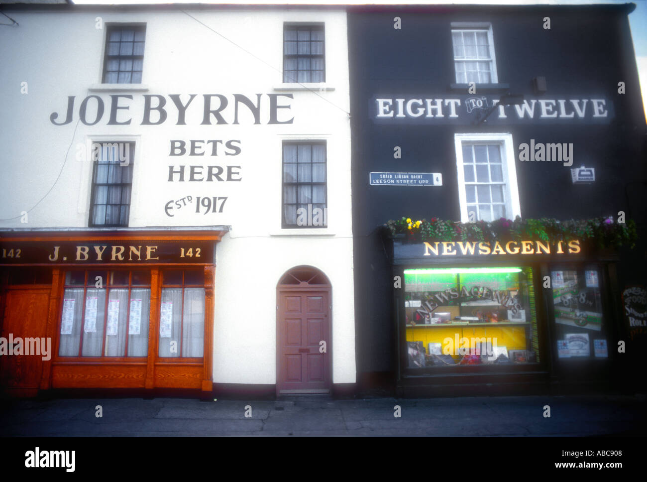 Colourful facades of street buildings in the city of Dublin Irish ...