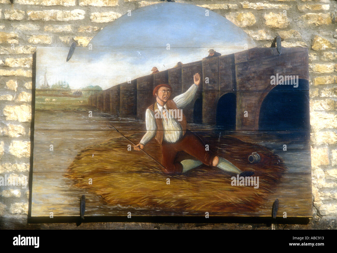 A traditional English pub sign in Wansford Cambridgeshire UK Stock ...