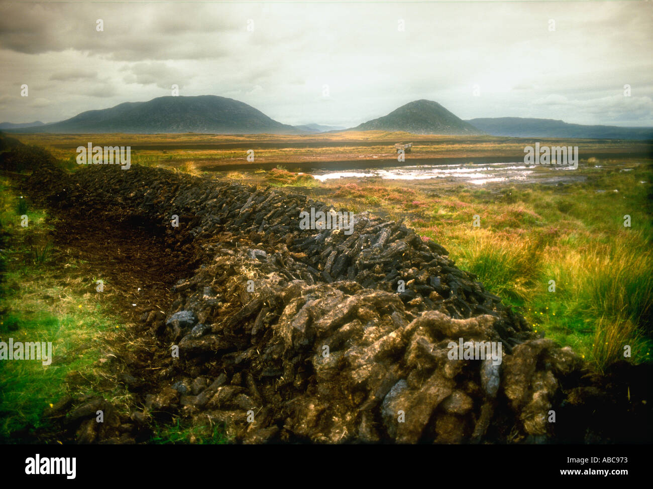 Peat digging landscape in County Donegal Irish Republic Stock Photo - Alamy