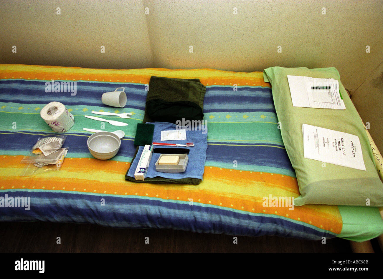 Inmates kit upon arrival in prison Portland Young Offenders Institution ...