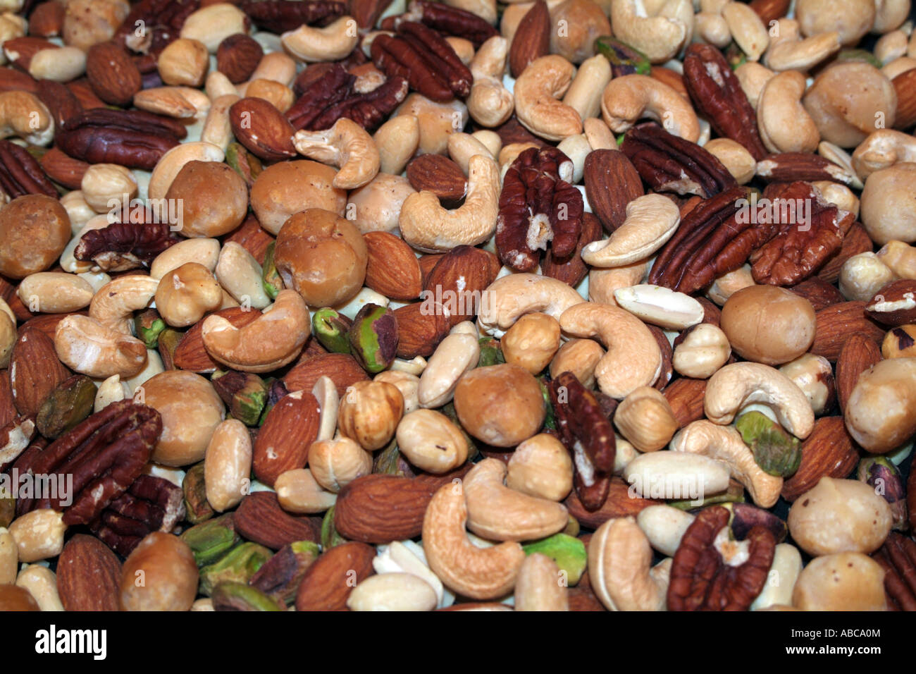 Roasted nuts displayed on a tray Stock Photo - Alamy
