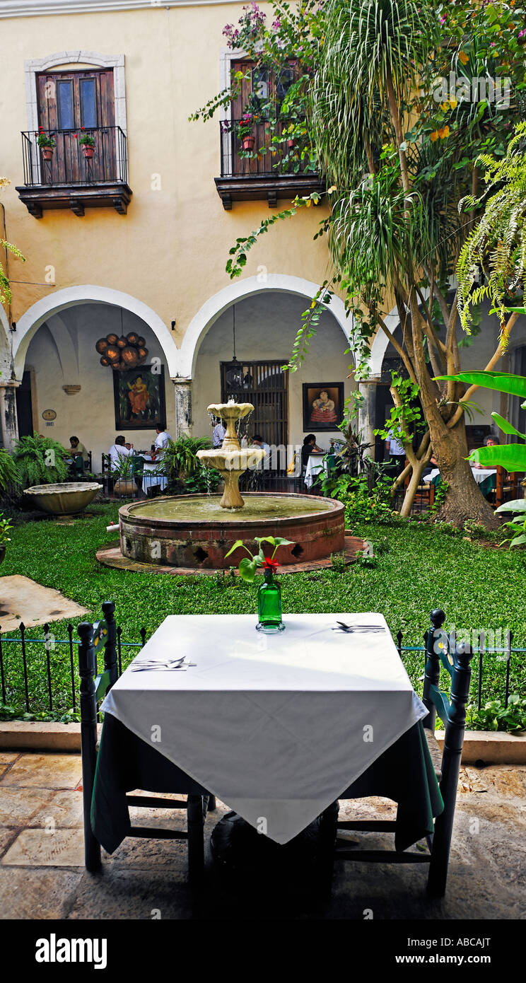view of the spanish colonial style patio of del marques restaurant in ...