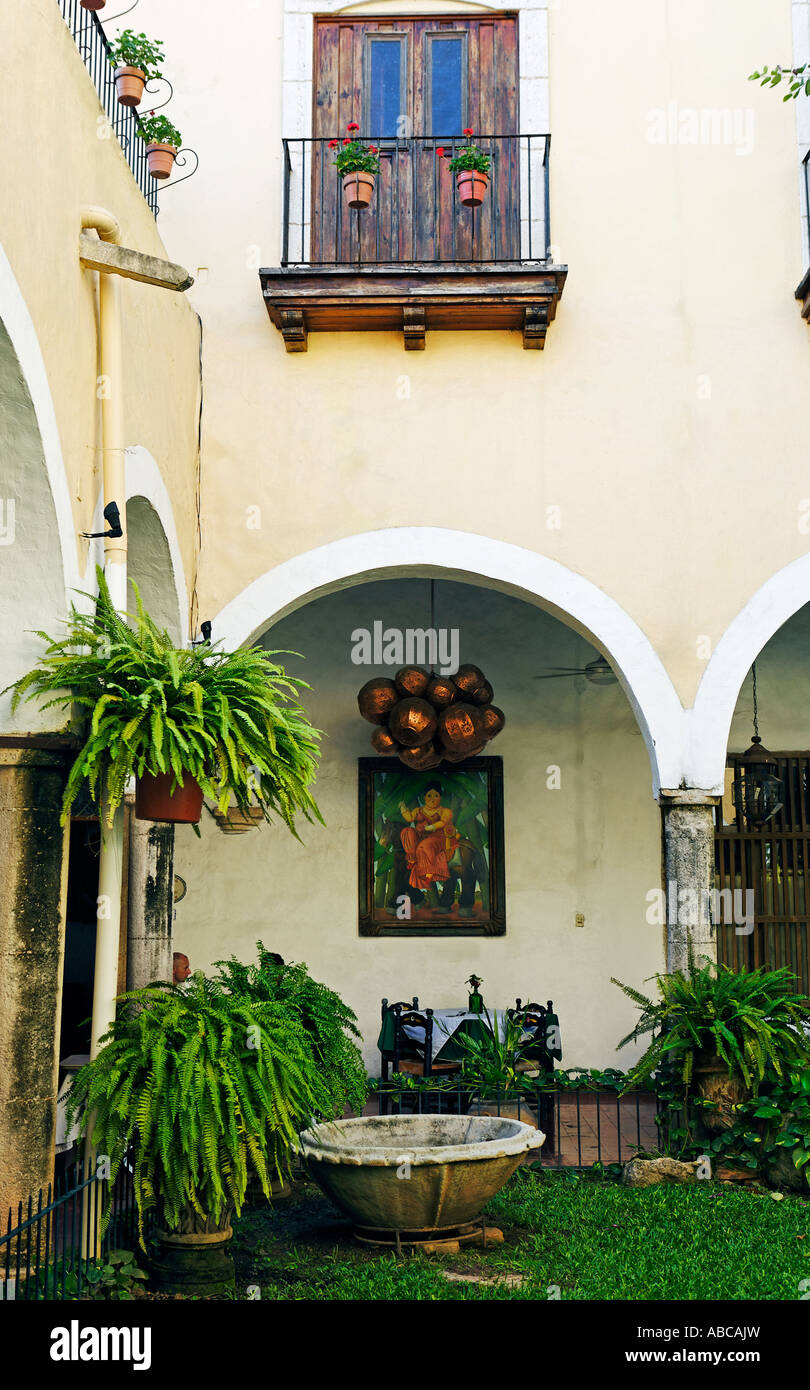 view of the spanish colonial style patio of del marques restaurant in ...