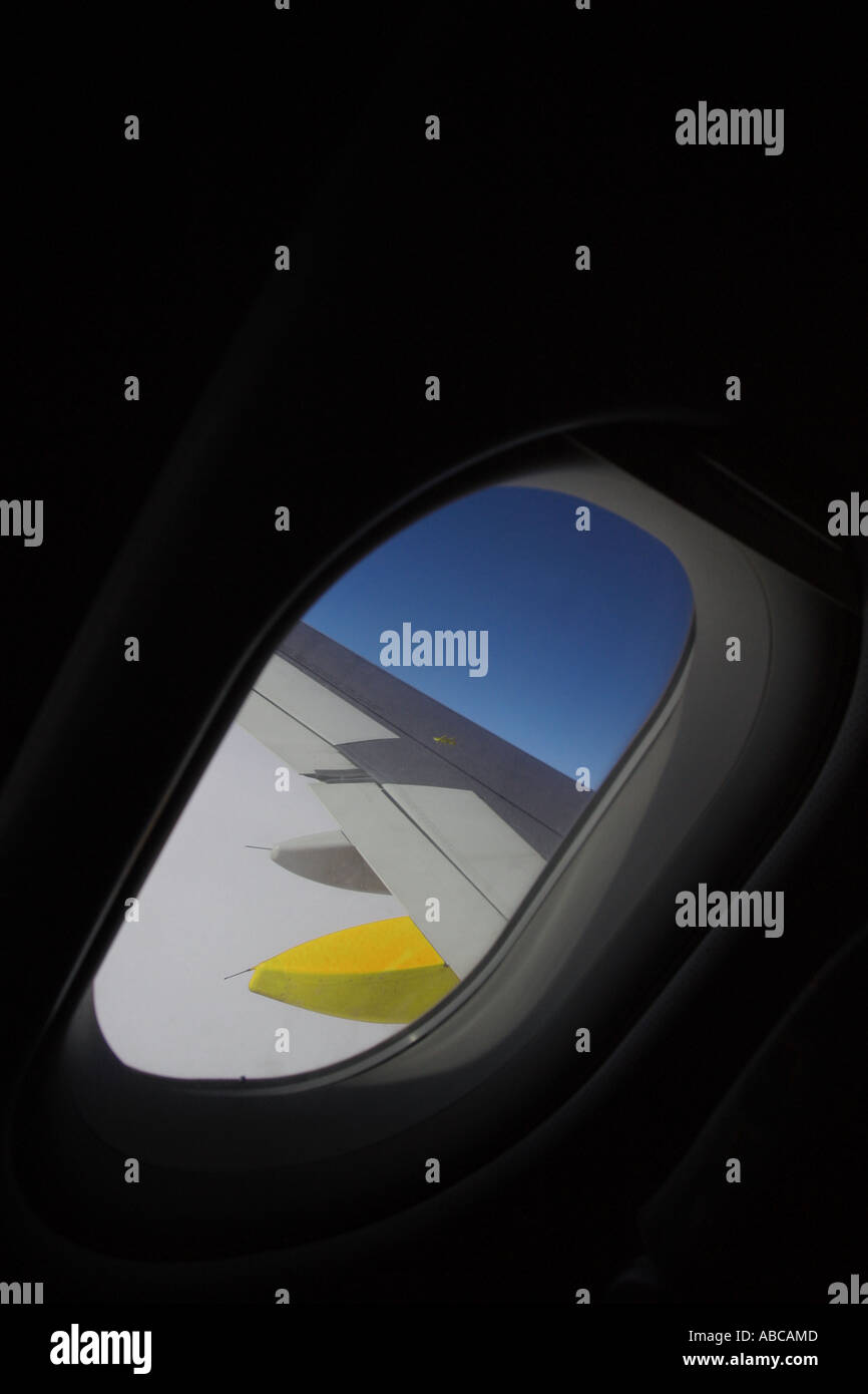 View from passenger aircraft airliner window Stock Photo - Alamy