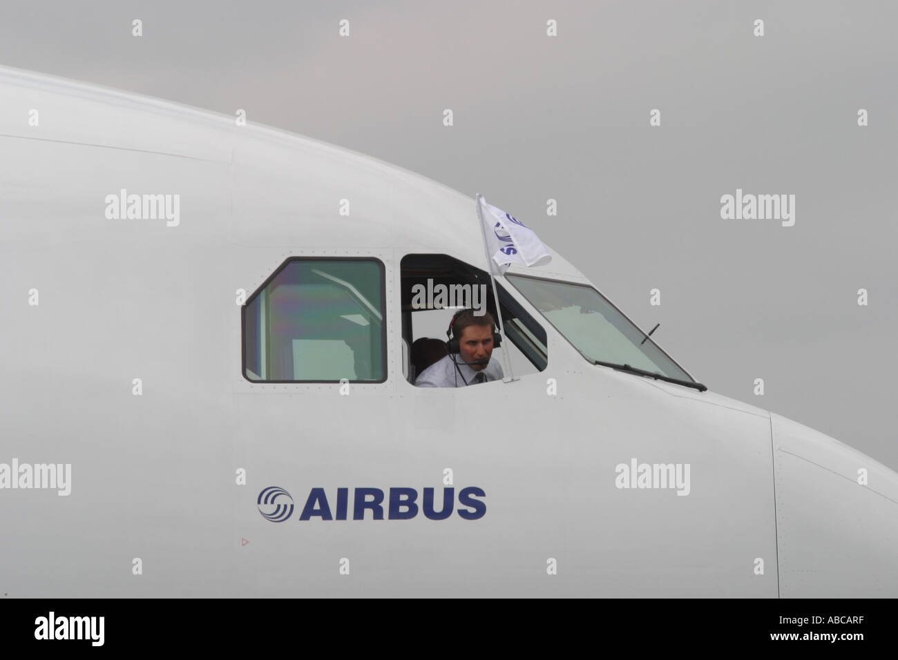 Airbus Industries Airbus A340 long range passenger airline with pilot ...
