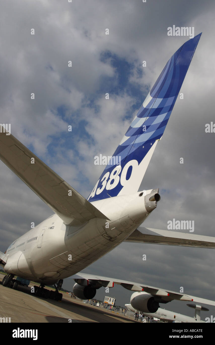 Airbus A380 airbus rear tail view Stock Photo - Alamy