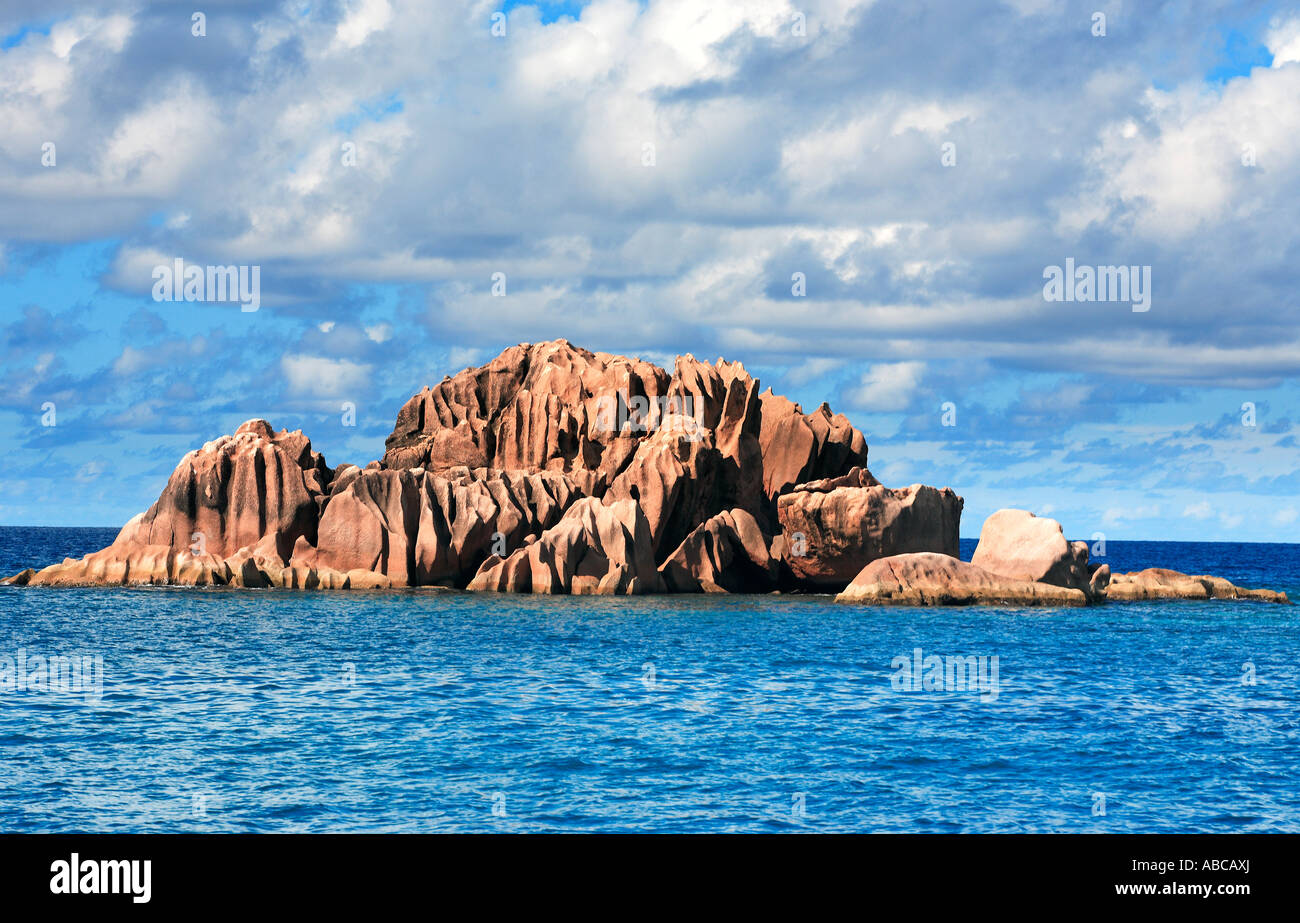 Granite rocks of saint pierre island in seychelles indian ocean Stock ...