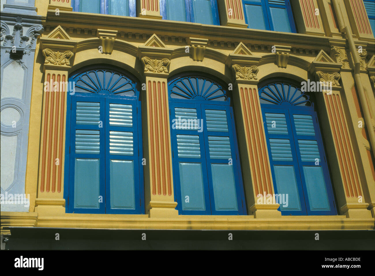 Windows of a shophouse on Temple street in Singapore Stock Photo - Alamy