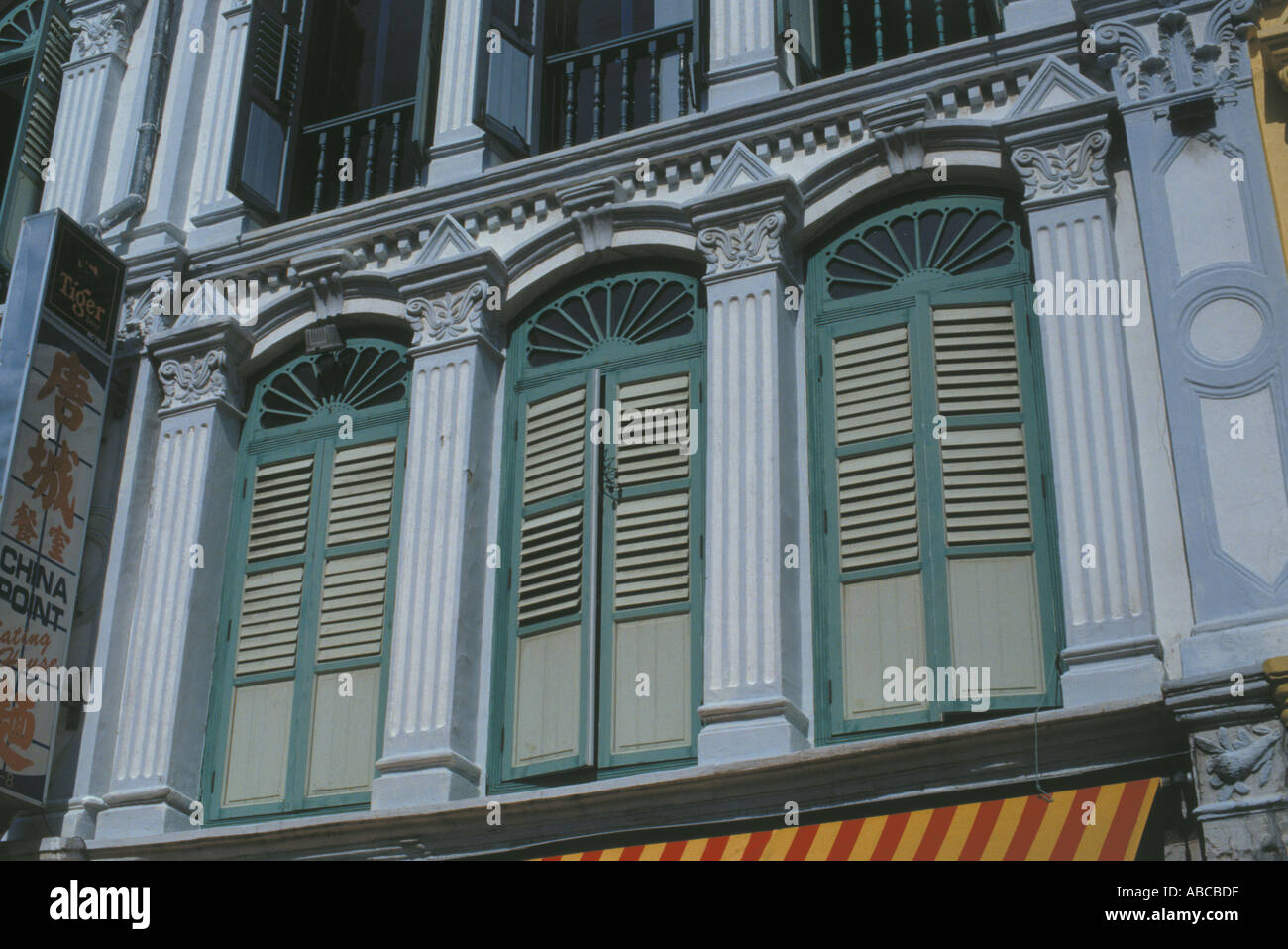 Windows of a shophouse on Temple street in Singapore Stock Photo - Alamy