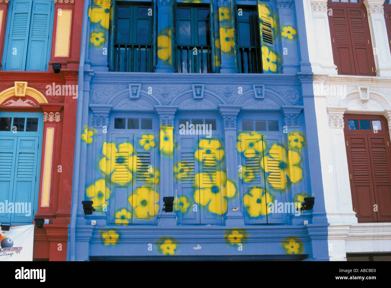Windows of a shophouse on Temple street in Singapore Stock Photo - Alamy