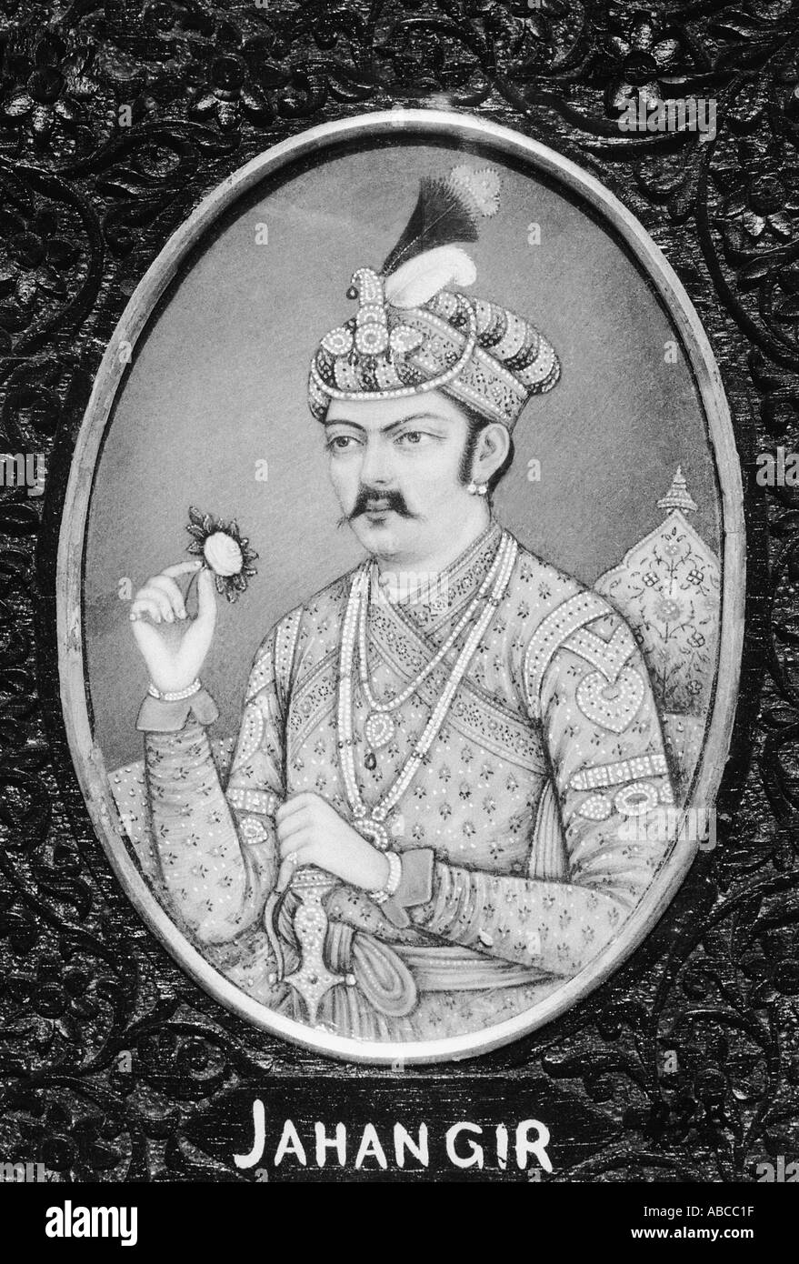 An old painting of the Mughal Emperor Jahangir Shah Jaffar Stock Photo ...