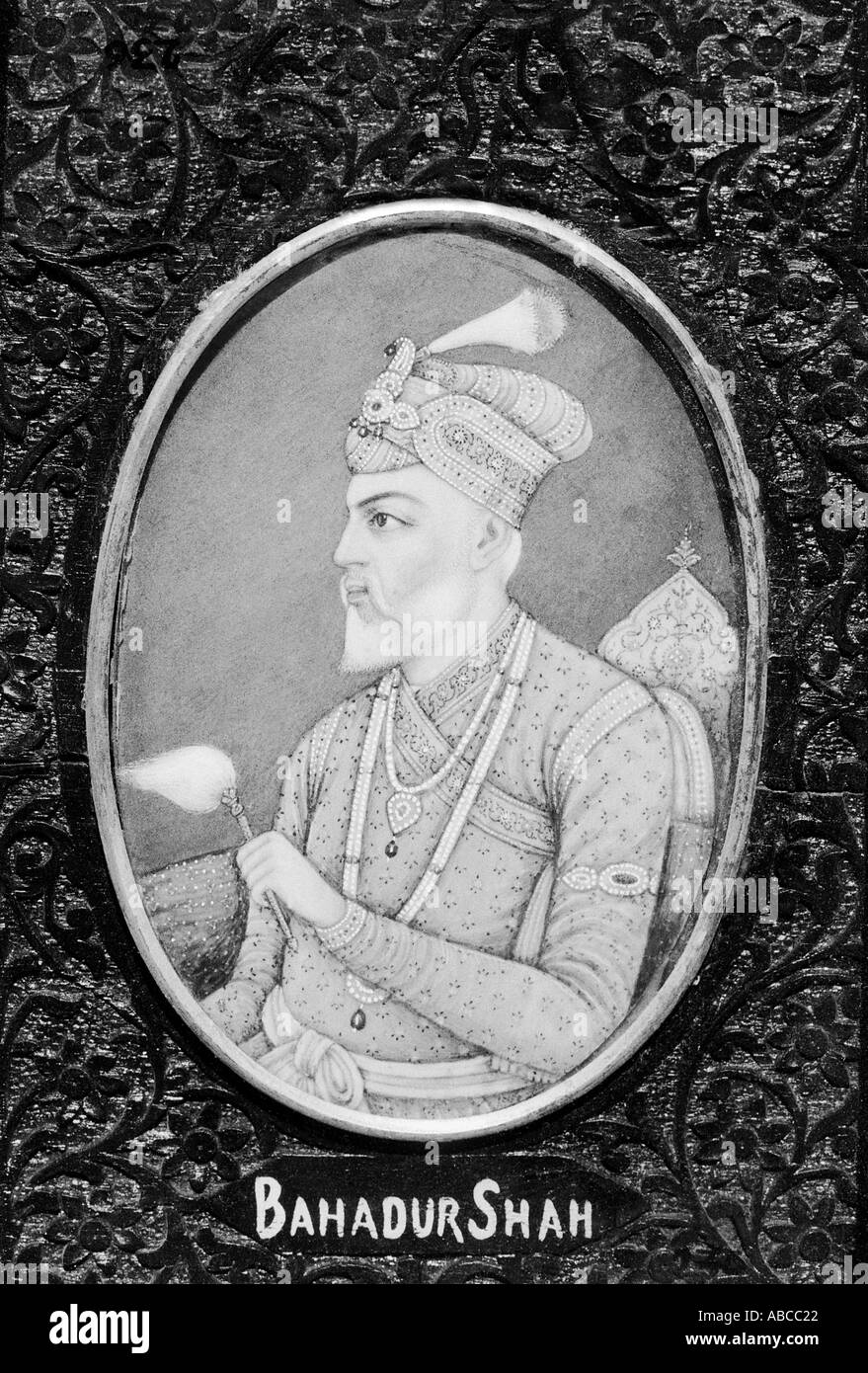 An old painting of the Mughal Emperor Bahadur Shah Stock Photo - Alamy