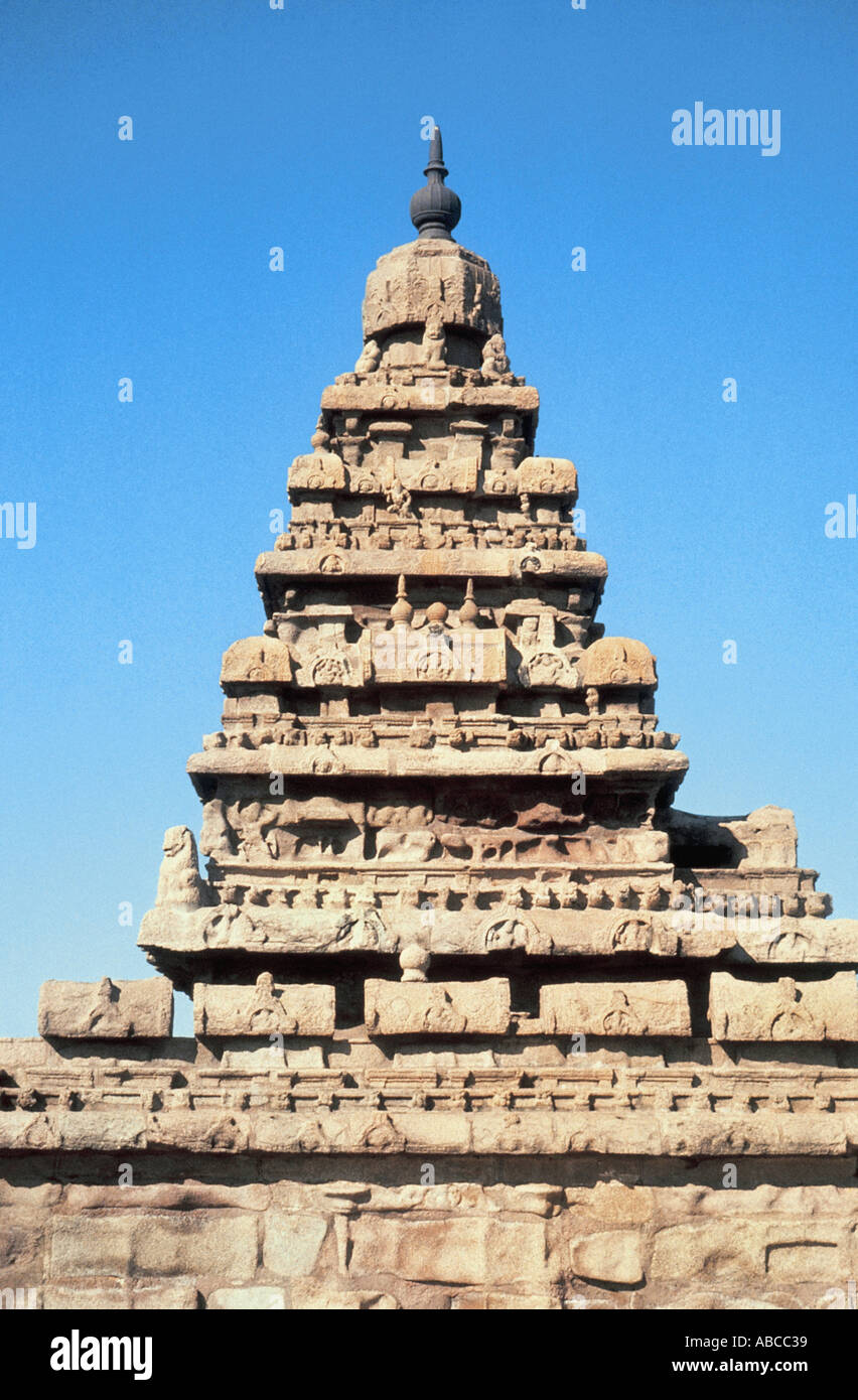 View from the south. Sikhara. Shore Temple. Mamallpuram, Tamilnadu ...