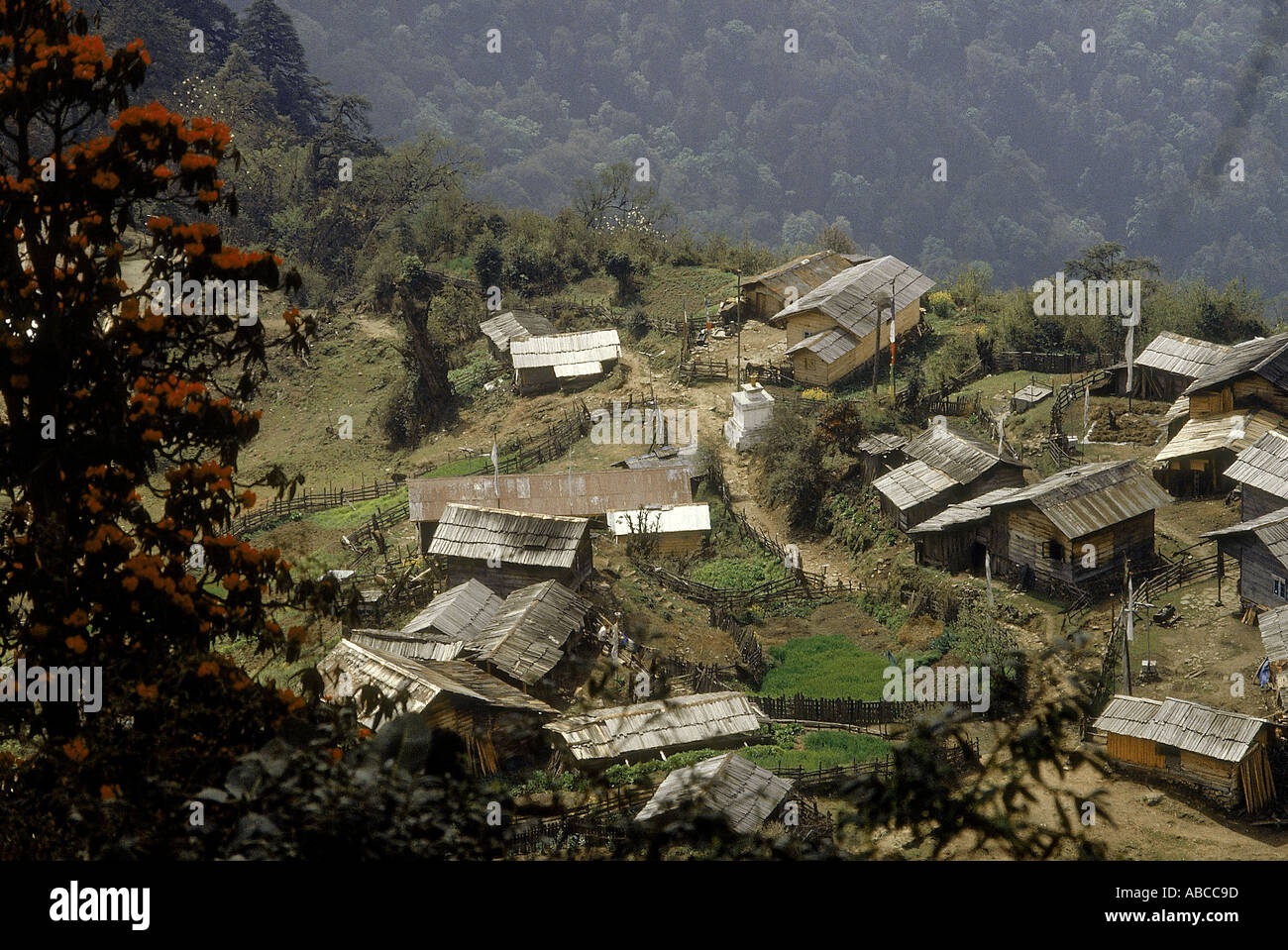 Aerial view of village in Dhampus mountain Nepal Stock Photo - Alamy