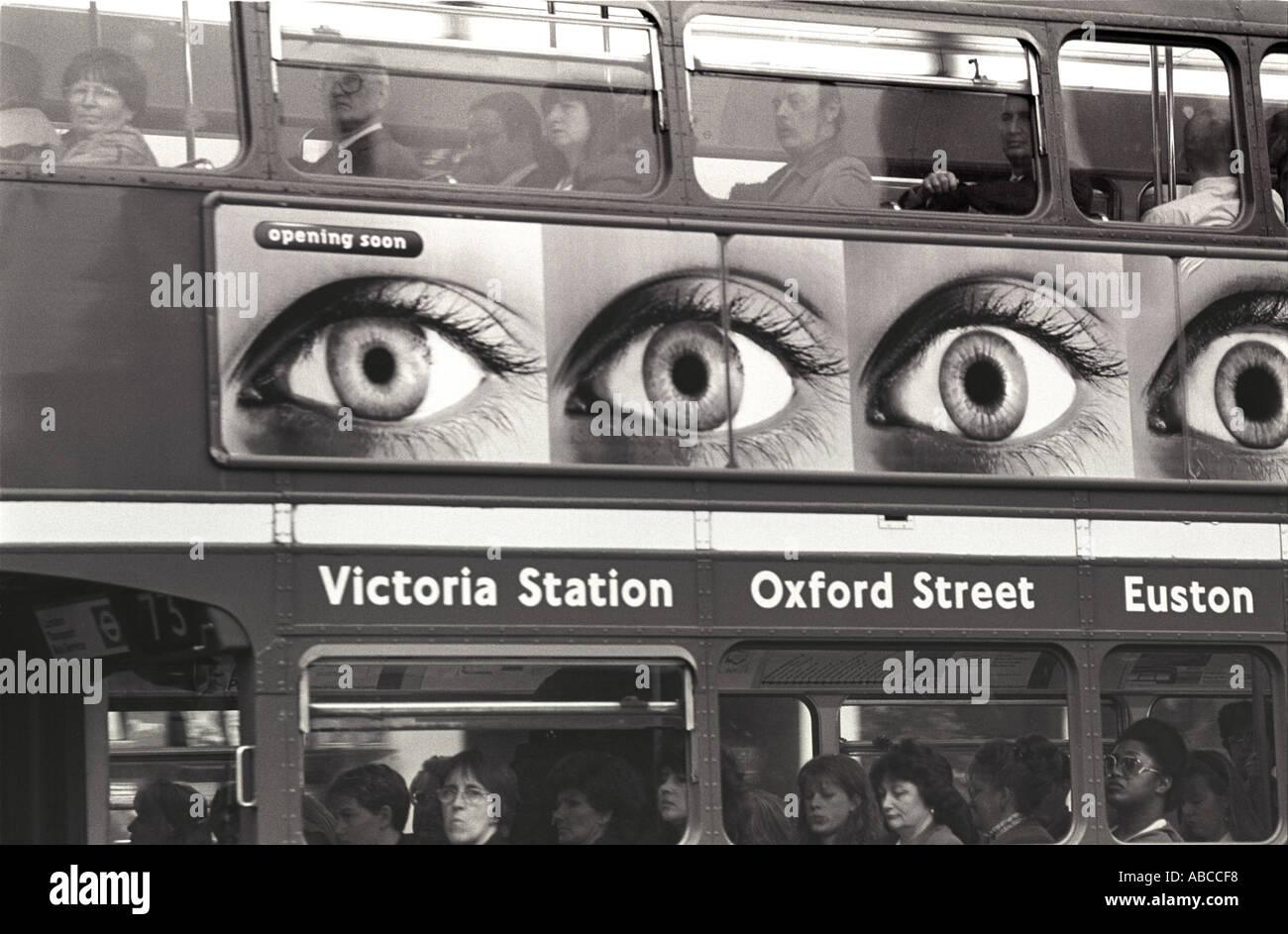 London Bus with Eyes Stock Photo - Alamy
