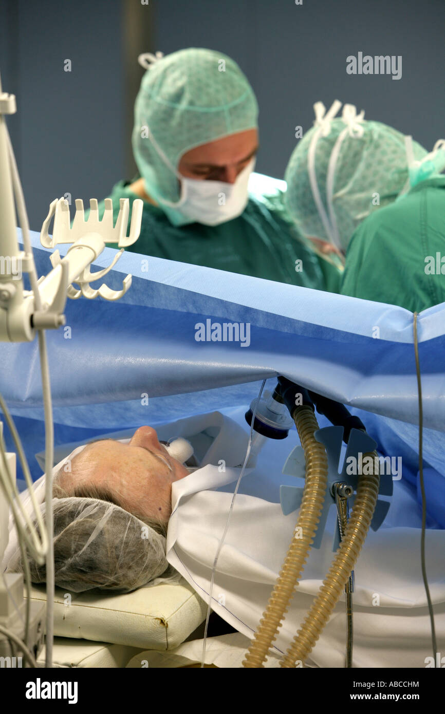 DEU Germany Patient during a surgery artificial respiration Stock Photo ...