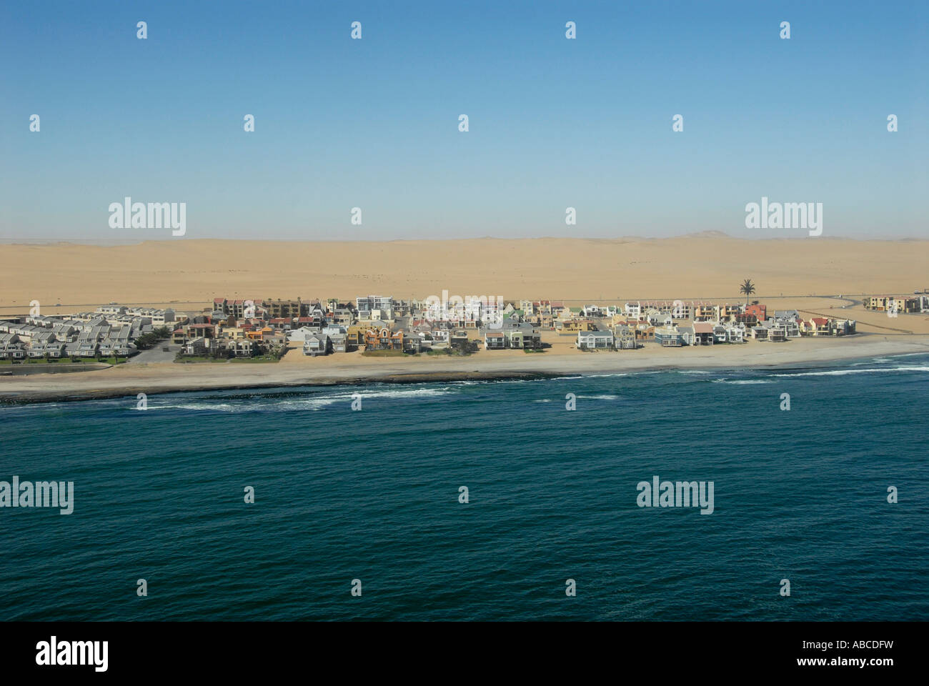 Aerial beach suburb Walvis Bay Namibia Southern Africa Stock Photo - Alamy