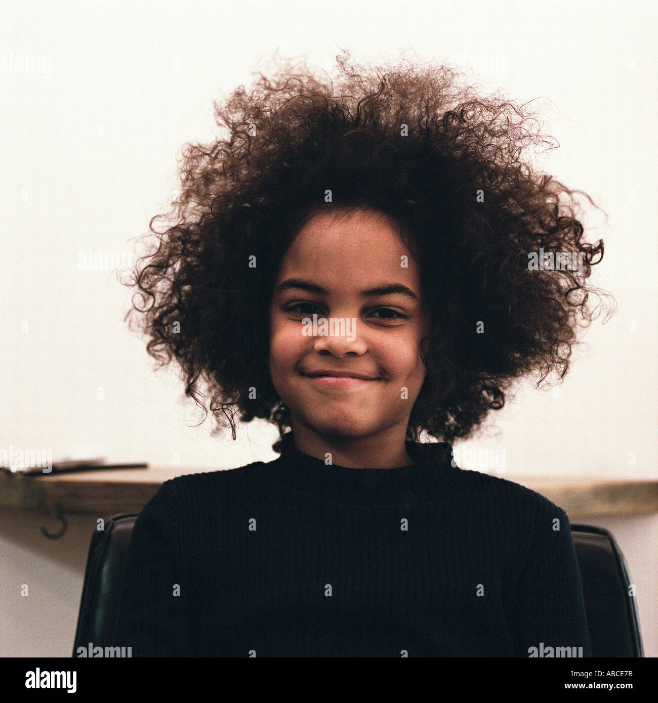 Girl with afro Stock Photo - Alamy