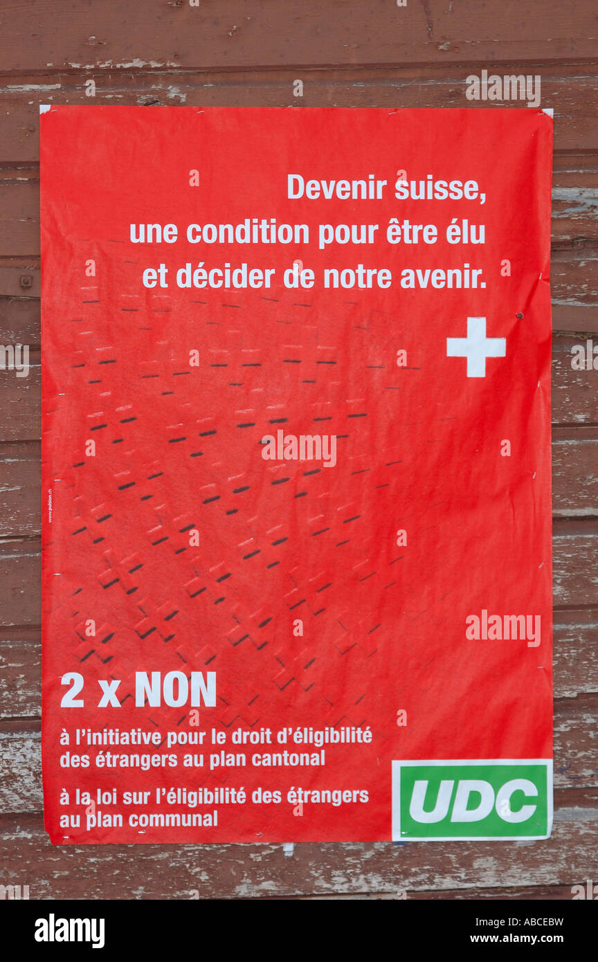 Right-wing swiss election poster Stock Photo - Alamy