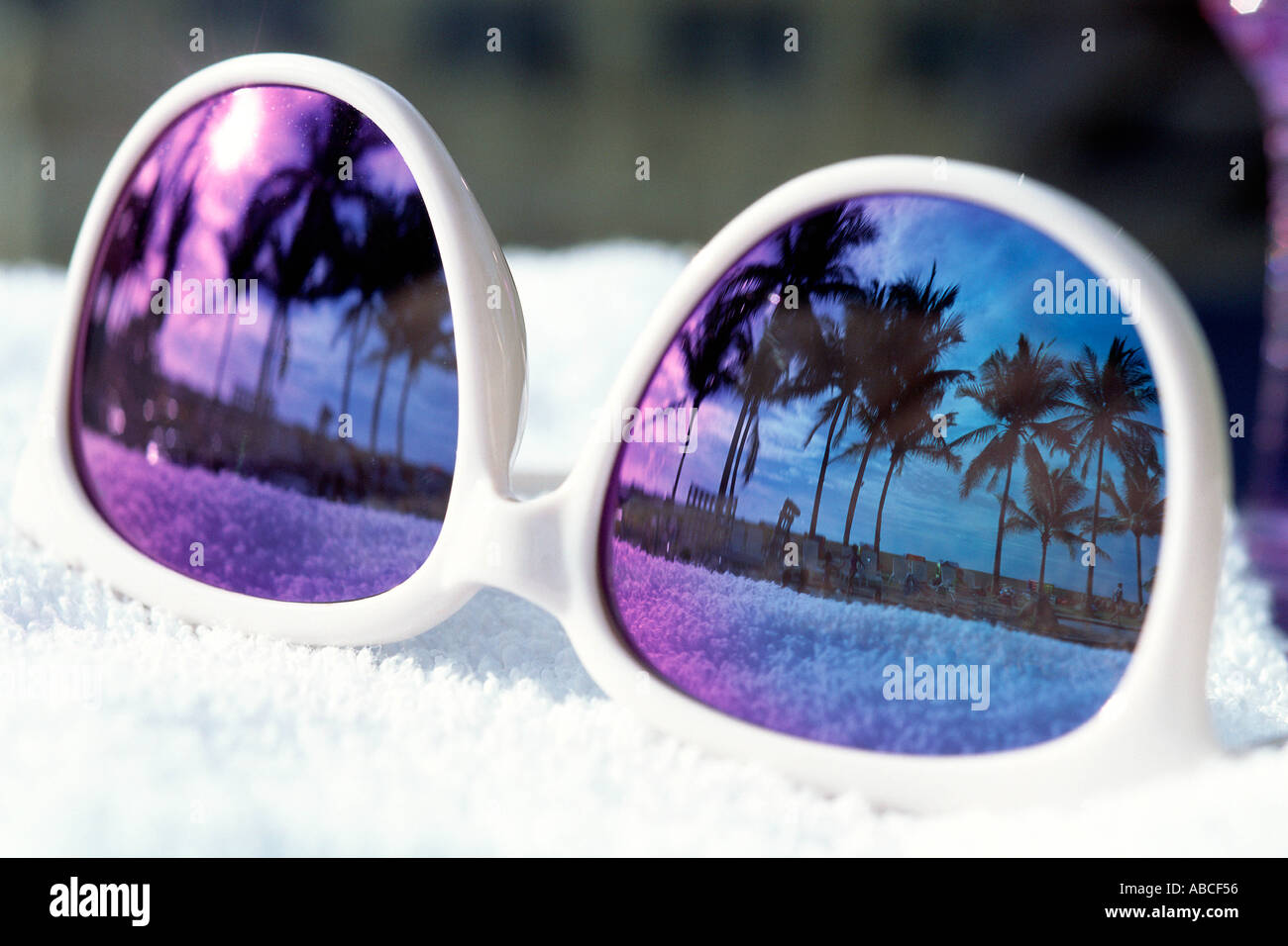 Sunglasses reflecting palm trees hi-res stock photography and images ...