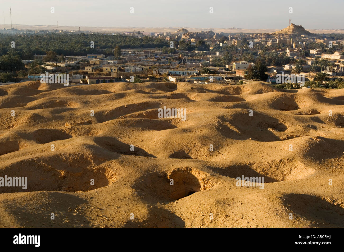 Ancient tombs on Gebel Al Matwa, Mountain of the dead, Siwa oasis ...