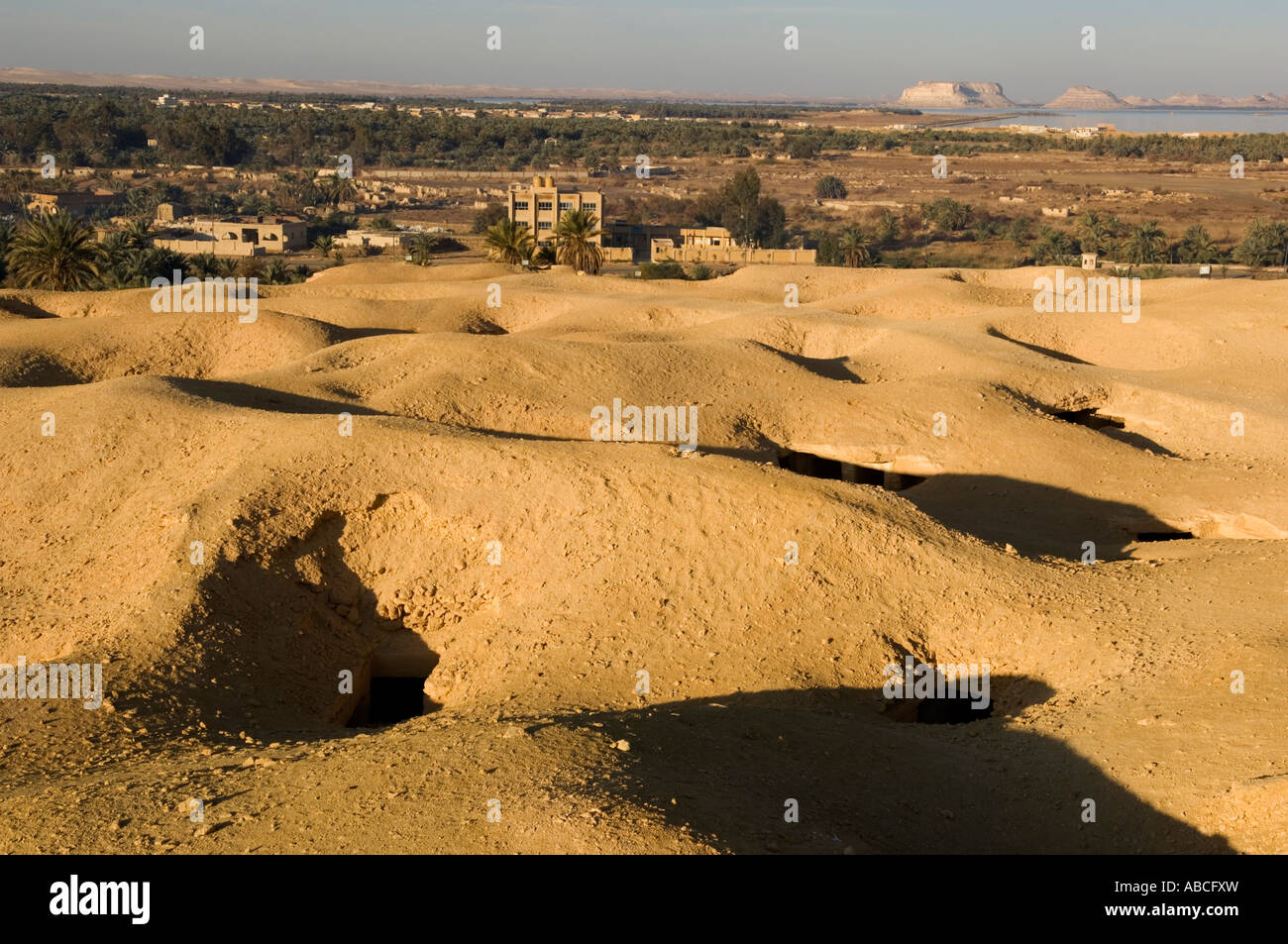Ancient tombs on Gebel Al Matwa, Mountain of the dead, Siwa oasis ...