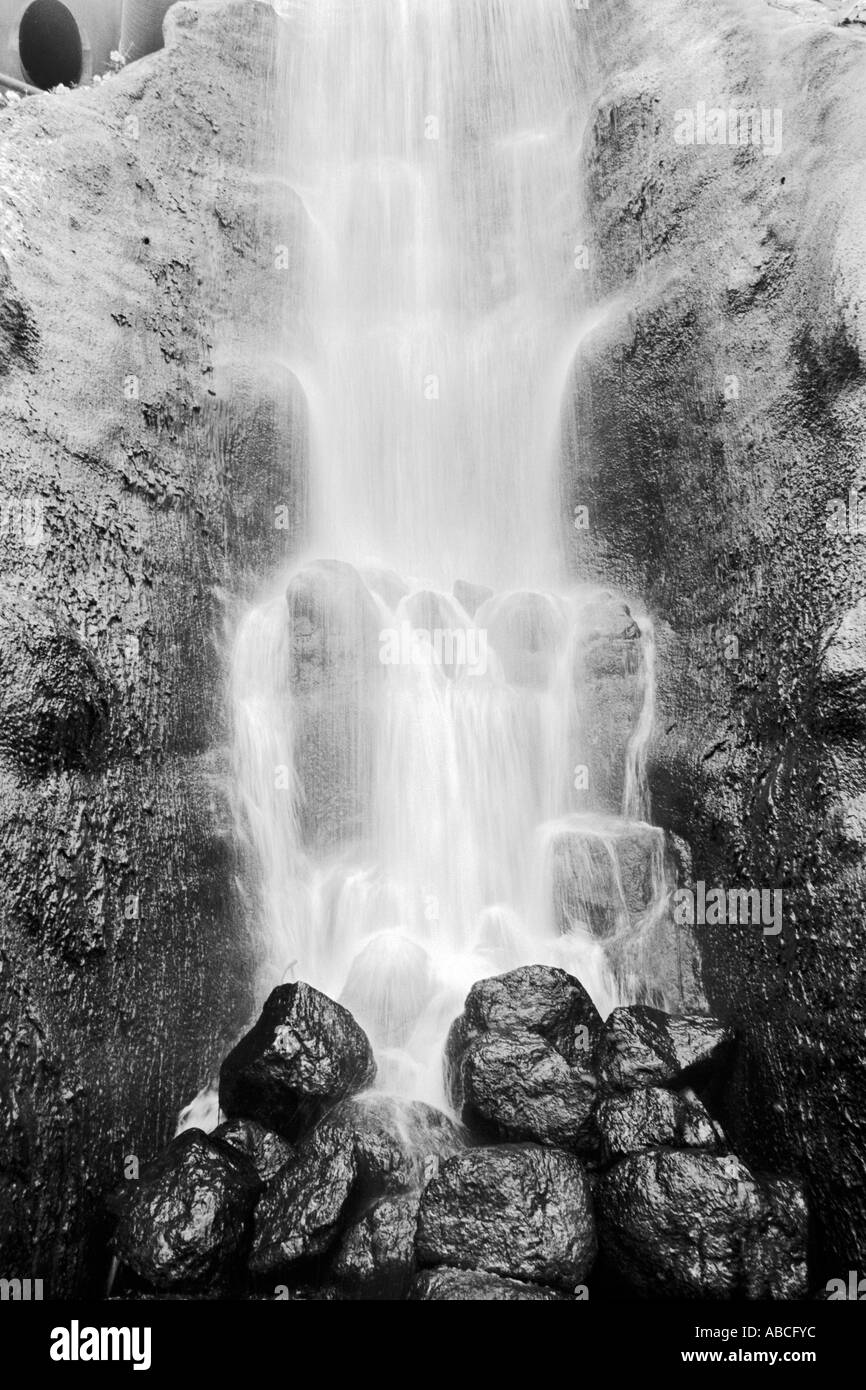 Waterfall inside The Eden Project St Austell Cornwall UK Stock Photo ...