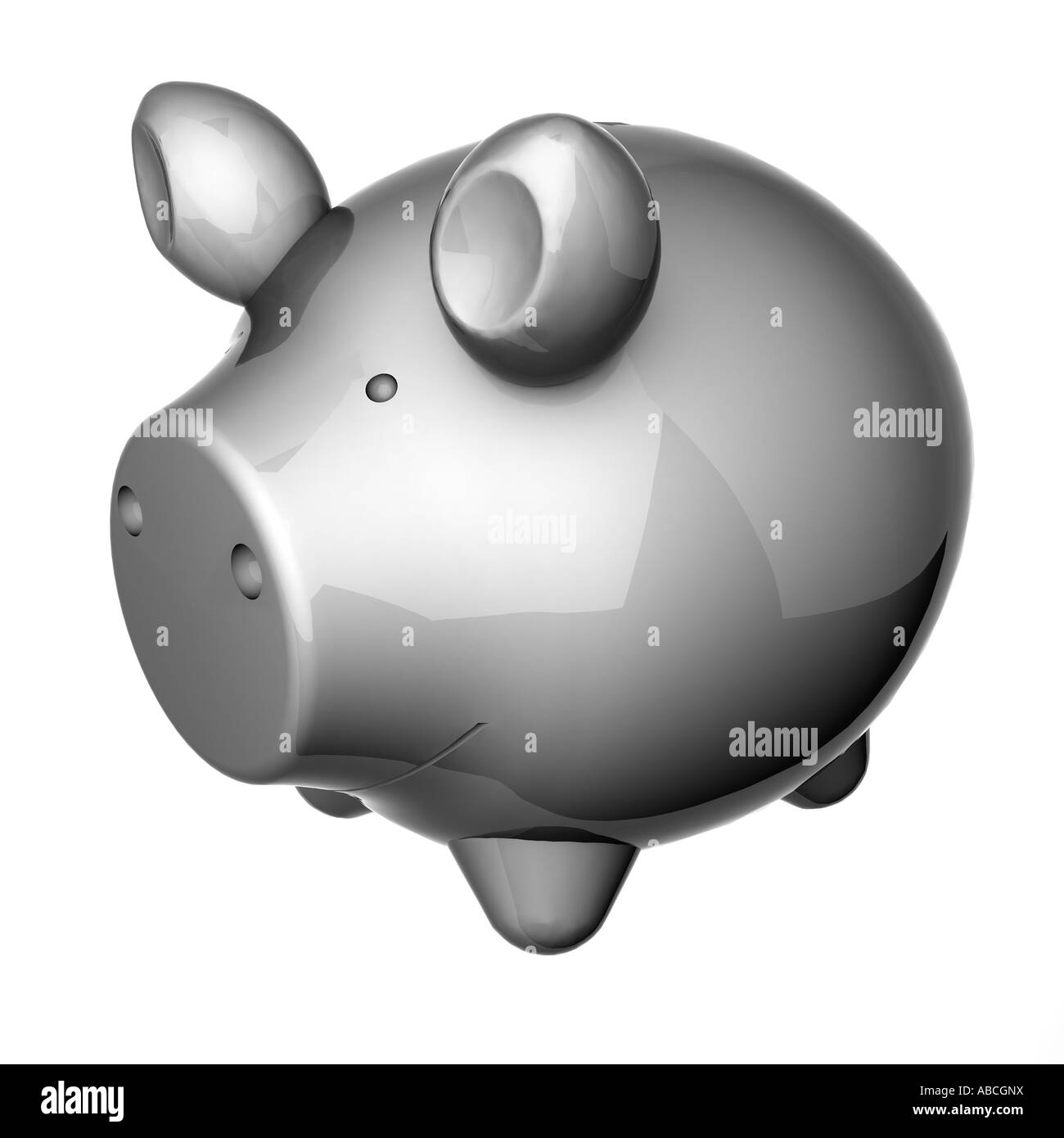Grey metallic piggy bank Stock Photo - Alamy