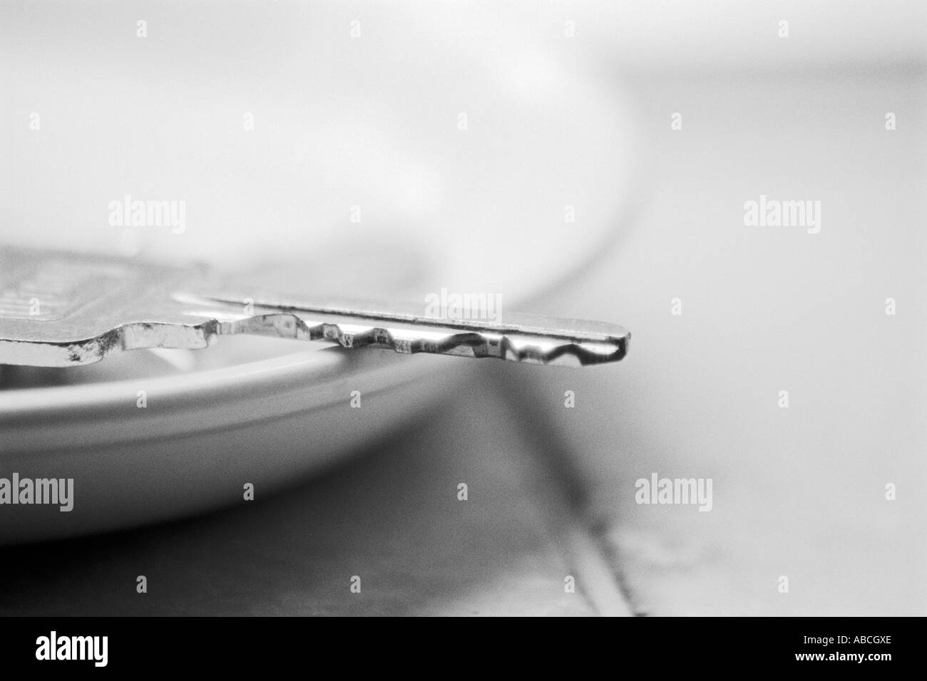 Macro Close up of a Key on a window sill Stock Photo - Alamy