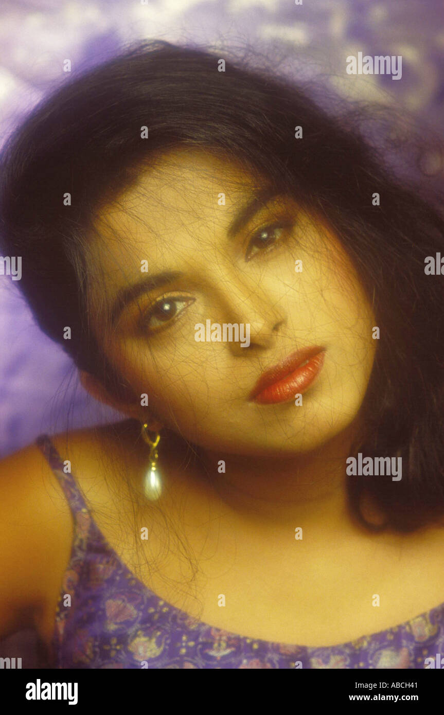 SSA70205 Young woman Gavrani with hair on face wearing modern dress ...