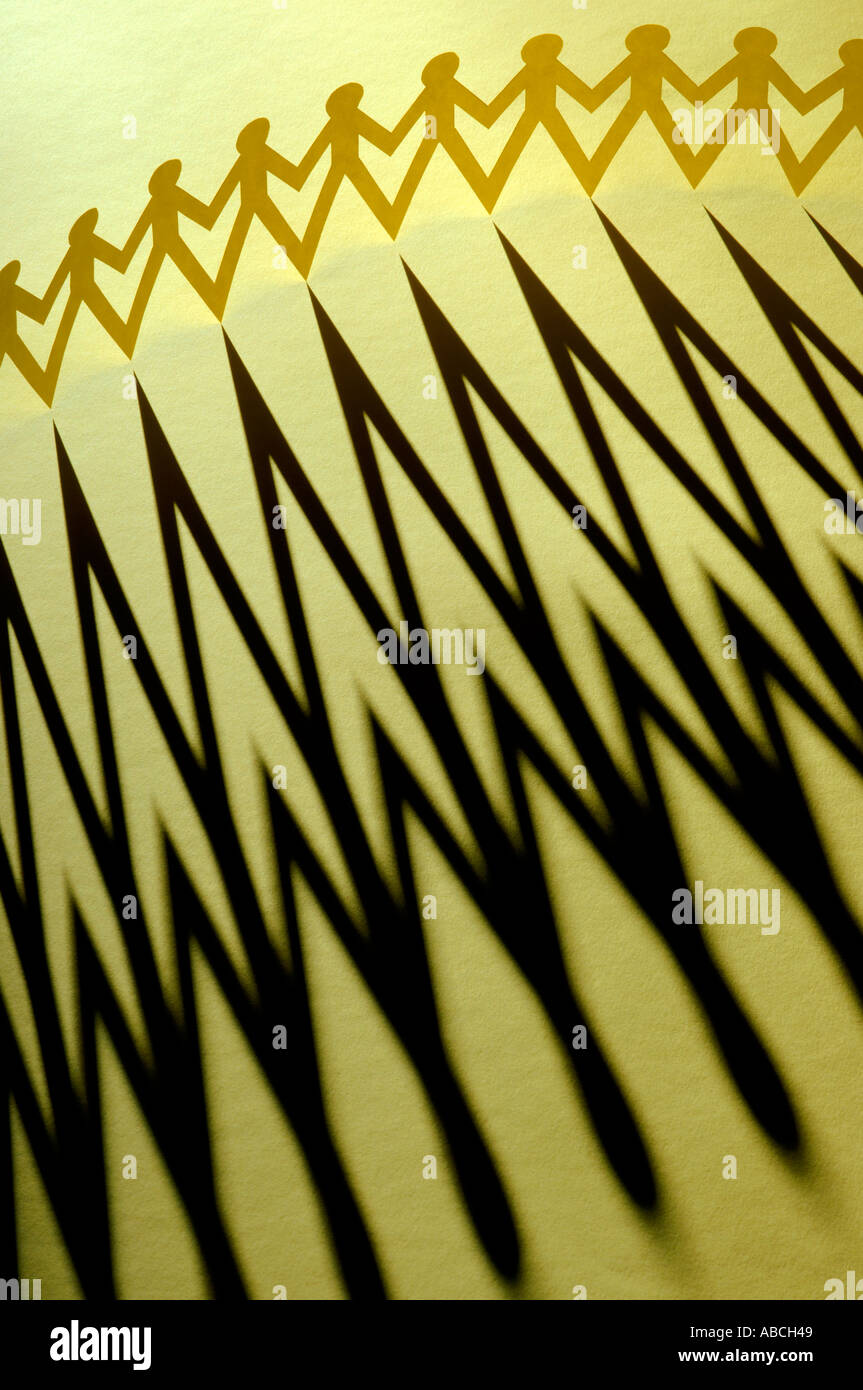 Paper chain people Stock Photo - Alamy