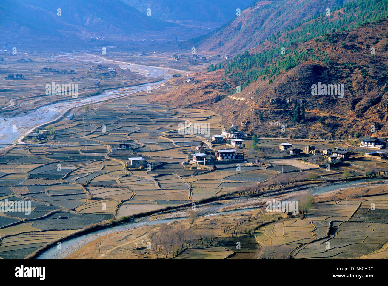 Bhutan Paro valley Stock Photo - Alamy