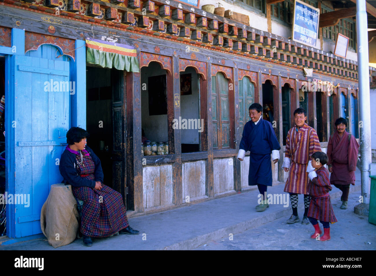 Bhutan Thimpu street scene Stock Photo - Alamy